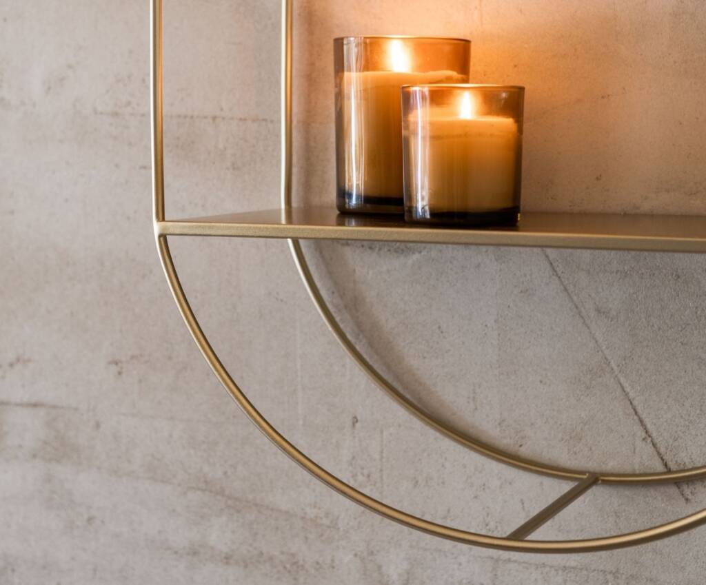 Estantería de Pared Dorada Ovalada Andrea House MU71069 - HSF ...